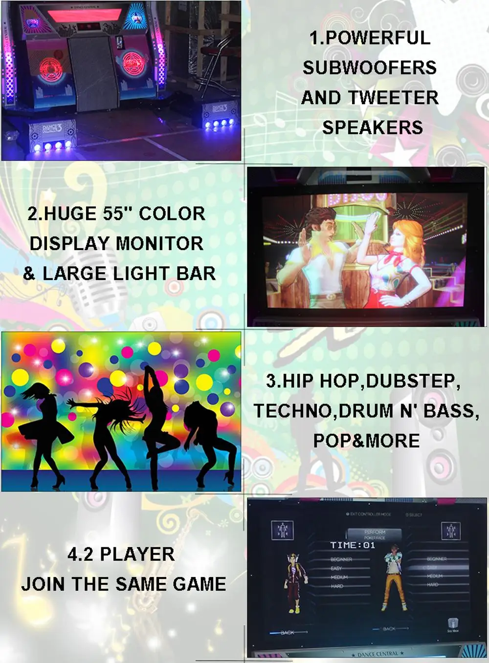 2 Player Video Dancing Music Game Machine - Buy Arcade Dance Game ...
