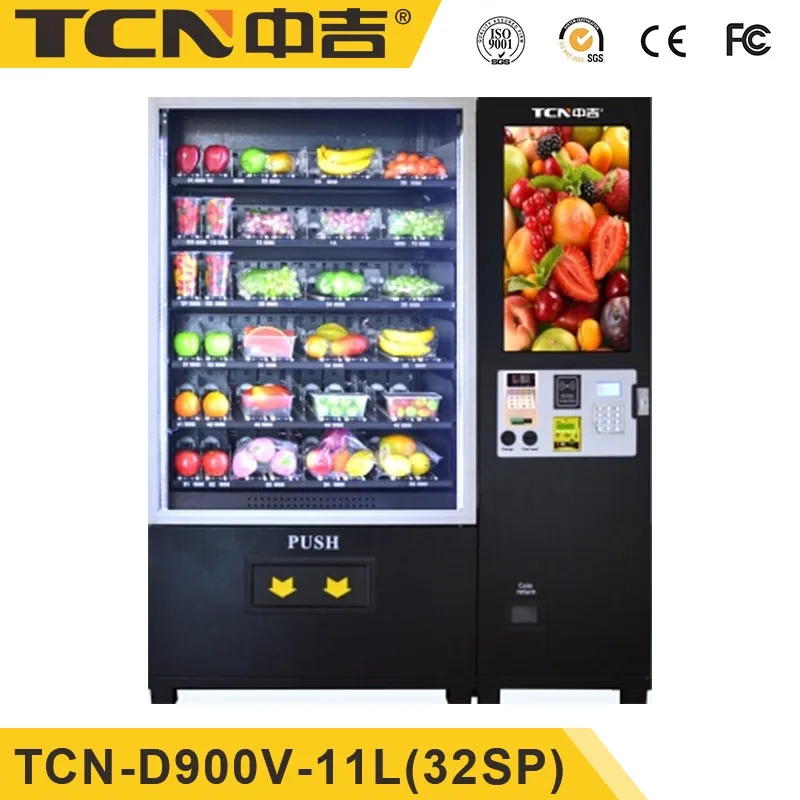 Food Fruit Salad Vegetable Vending Machine With Elevator,Tcn-d900v-11l ...