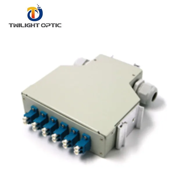 8 LC Duplex DIN Rail Fiber Optic Splice Termination Box