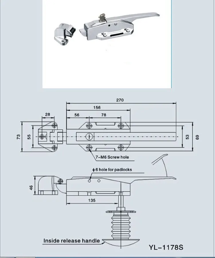 Yl-1178s Release Handle P1 And Safety Latch Yl-1178s - Buy Safety Latch ...