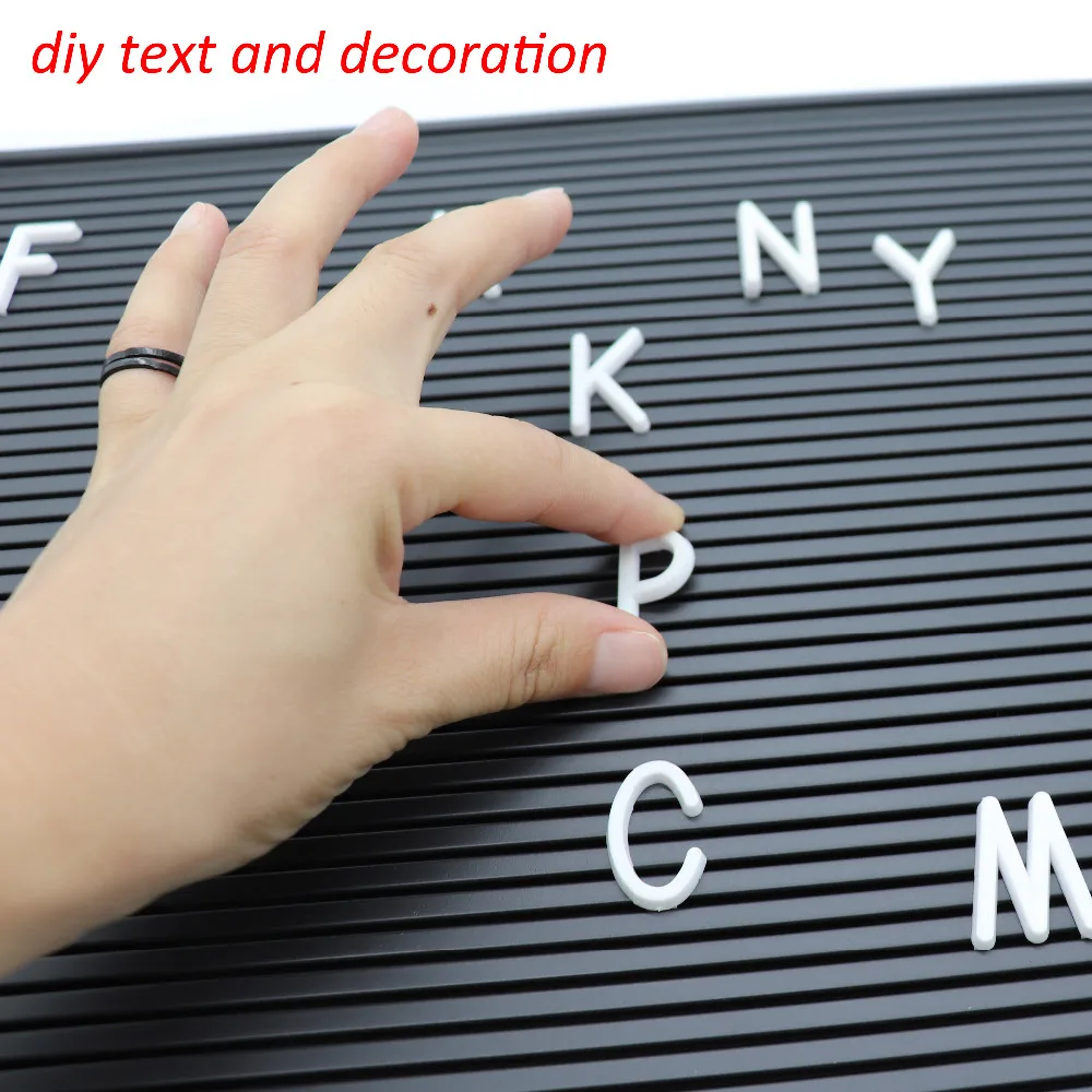 Black Plastic Vintage Inspired Changeable Square Slotted Letter Message ...