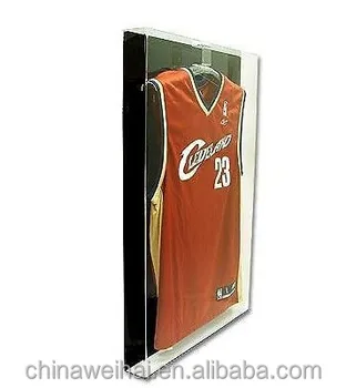 Deluxe Acrylic Small Jersey Display Glass Frame Cabinet Case With Black ...