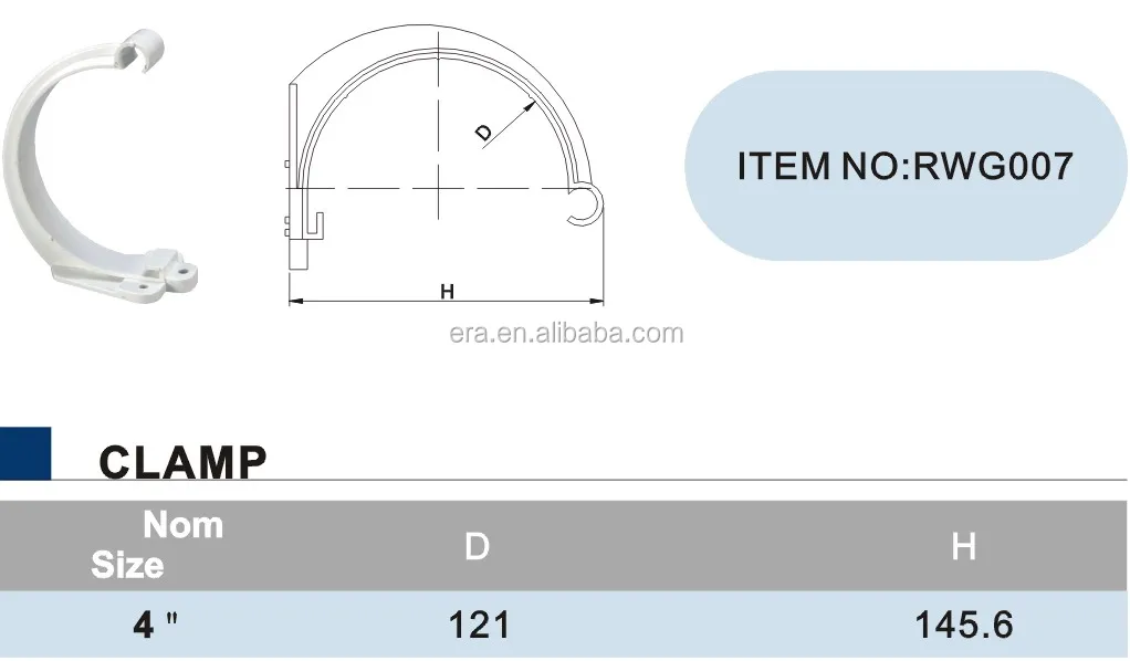 Era Pvc Rain Water Gutter Pipe Clamps And Fitting Clamps & Saddle ...