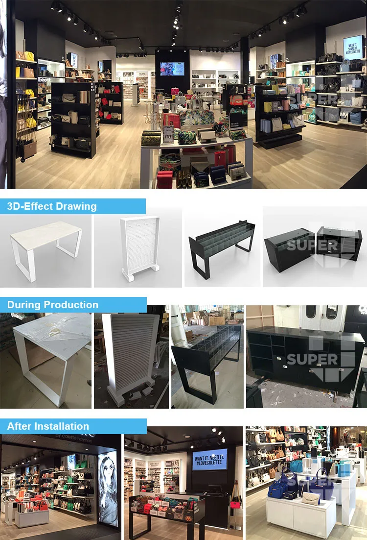 Round Tiered Display Table for Boutique Handbag Retail