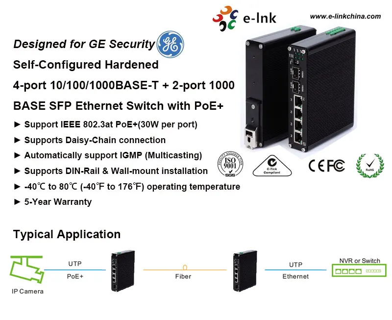 250m 10/100mbps Poe Fiber To Rj45 Ethernet Switches With 2x10/100m Rj45 ...