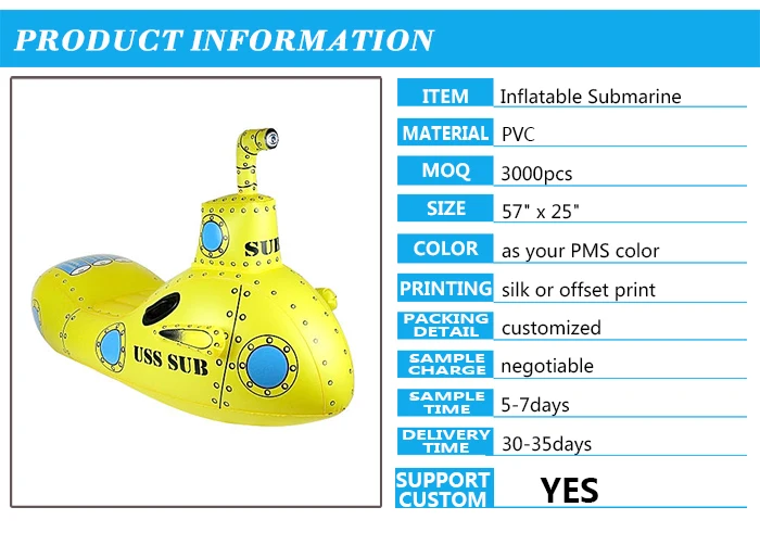 Promotional Custom Made Oem Inflatable Submarine Rider Kiddy Water ...