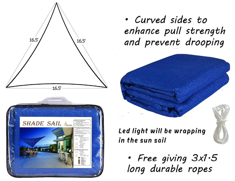 Patented Solar Light System Starry Sky Sail Led Shade Waterproof Wind ...