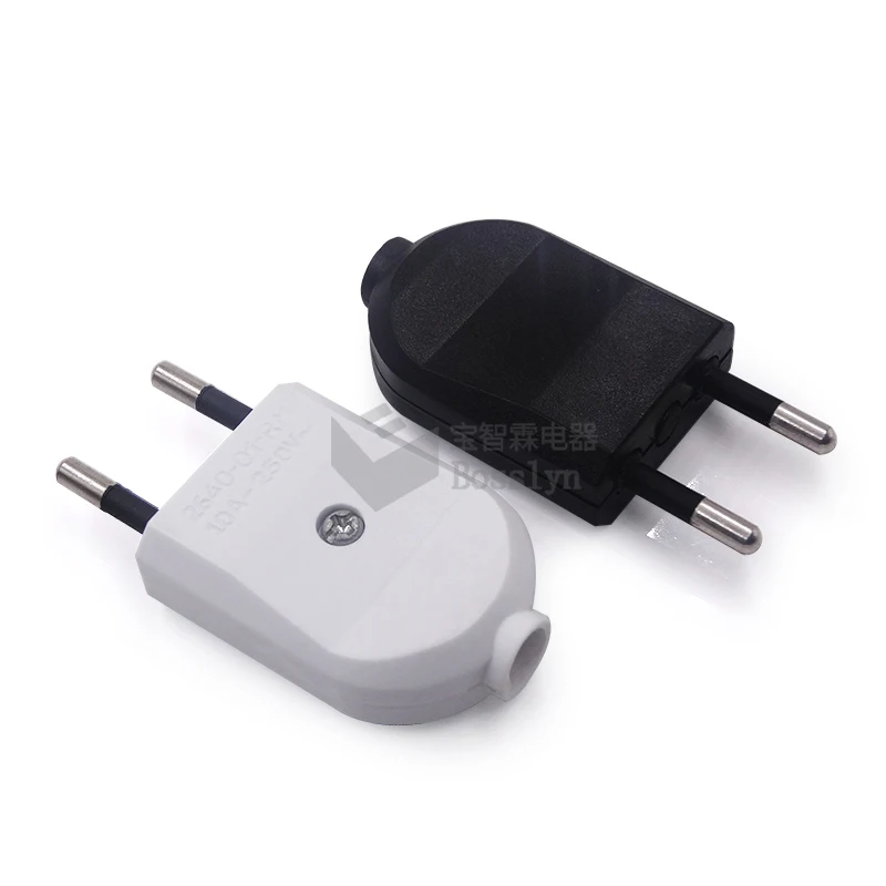 10a 4.0mm 2 Round Pin Eu Euro European Italy Power Cord Plug Rewireable ...