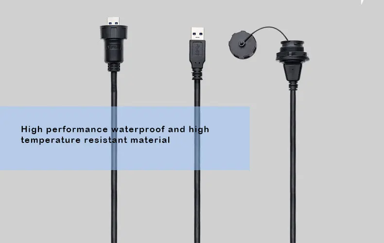 IP67 Waterproof USB Plug 4 Pin USB2.0 Industrial Connector