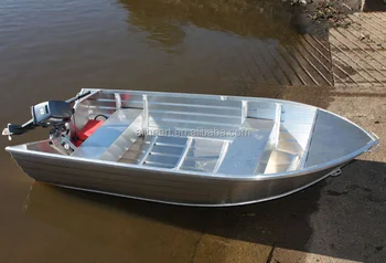 Small Lightweight Aluminum Basic Open Fishing Boat In River And Lake ...