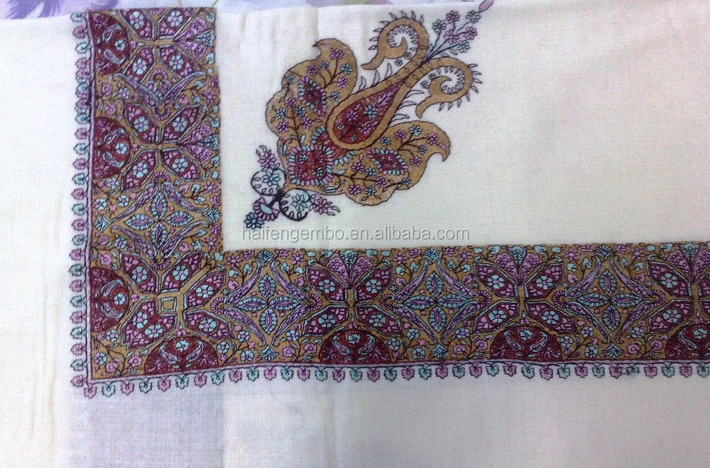 Kashmir Wool Embroidered Scarf For Oman Embroidery Pashmina Omani ...