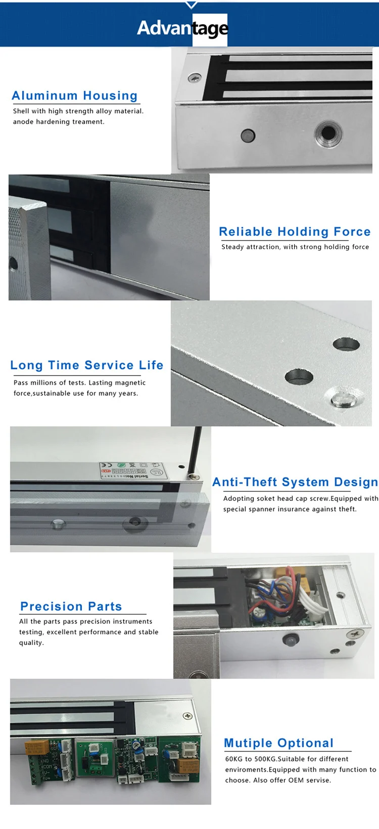 600lbs(280kg) Maglock With Feedback,Timer,Unlock Signal - Buy 600lbs ...