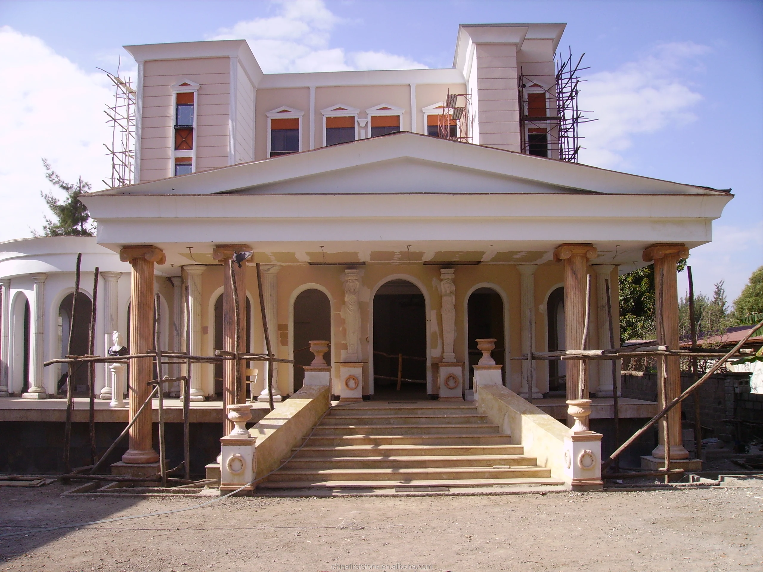 Maf027 Red & White Marble Colour Pillar Aurola Rosa Pink Freestanding ...