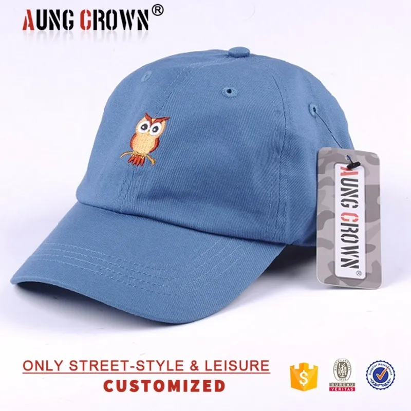 Cotton Unstructured Navy Blue Color Baseball Cap Dad Hat Pattern/owl ...