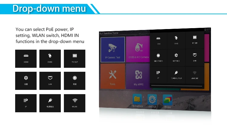Factory Best Quality Camera Test Tool 7 Inch Multifunction Ip Ahd Cvi ...
