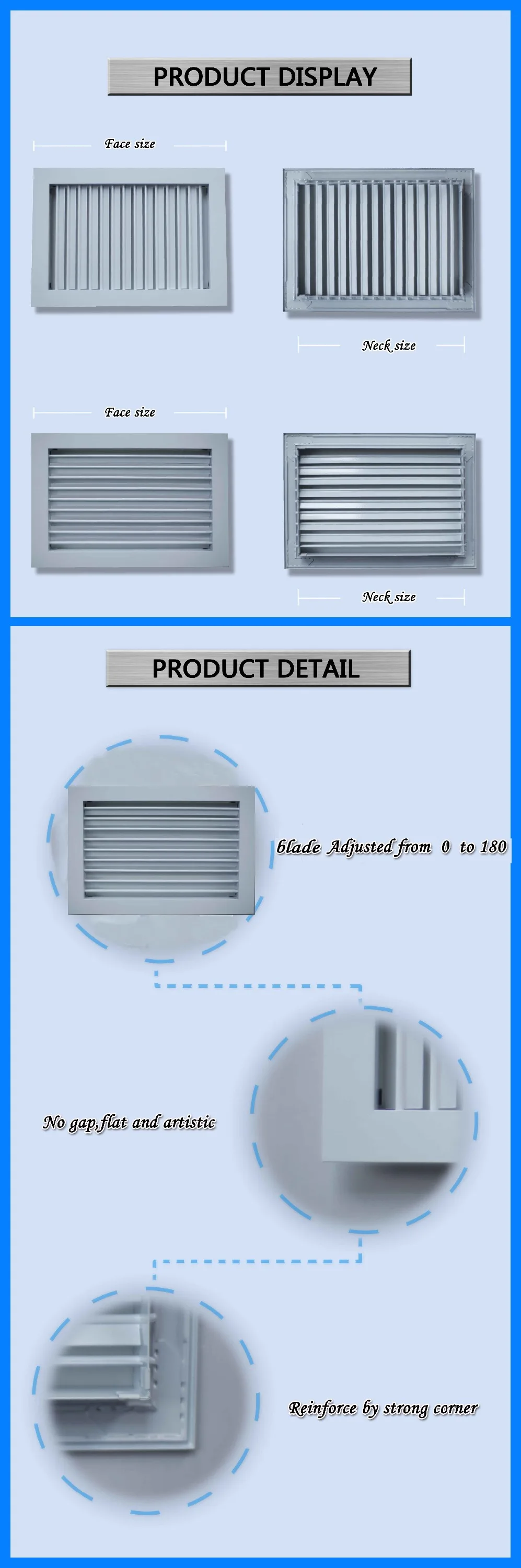 Ventilation and Air Conditioning - Aluminum Linear Bar Grille Air Diffuser