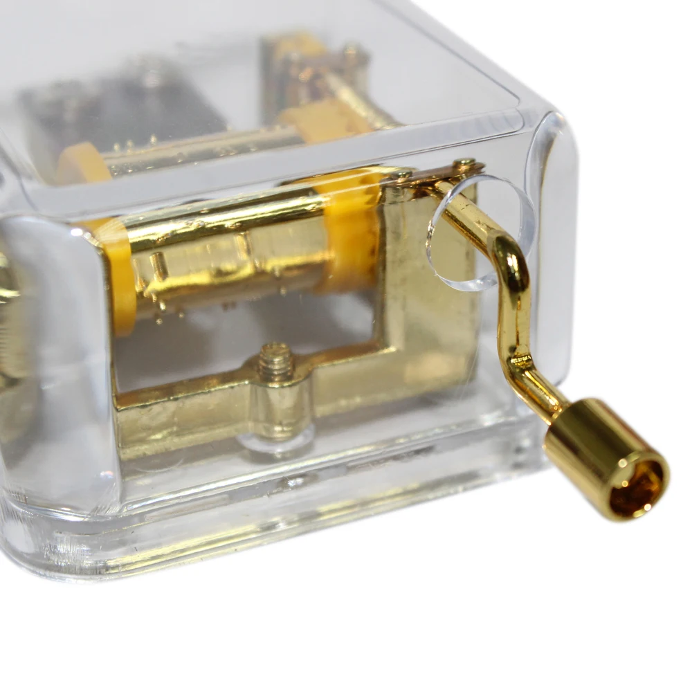 18 Notes Hand Crank Musical Box Mechanism With Acrylic Board Music Box ...
