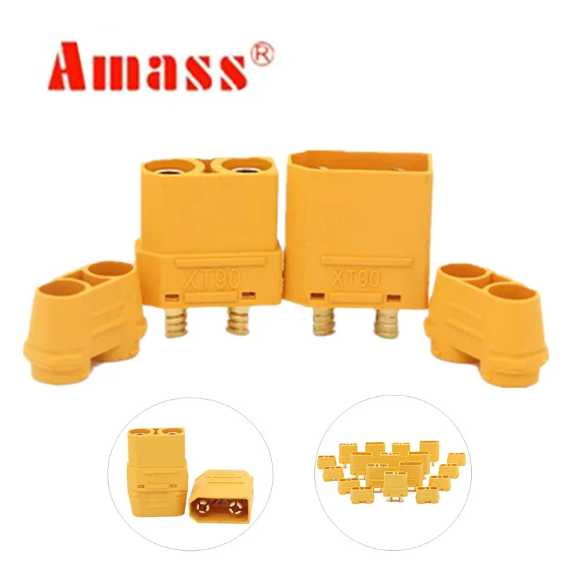 Amass Xt90h Connector With Cover Sheath Male & Female Bullet Connector ...