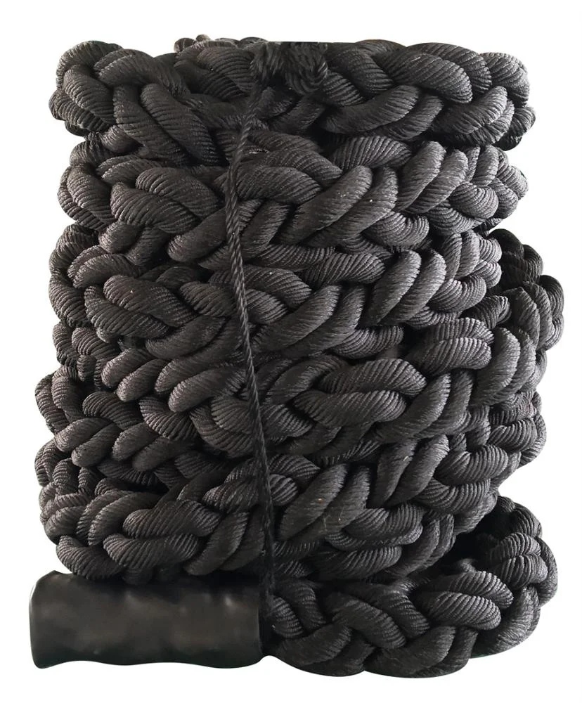 3 Inch Diameter Black Robust Strong Braided Battle Ropes For Training ...