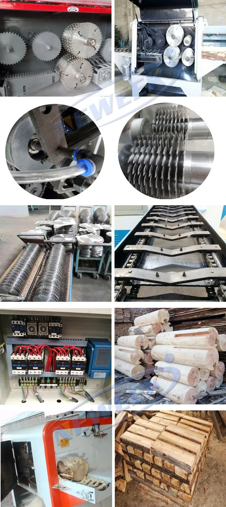 Neweek Round Wood Processing Log Multi Blade Rip Saw Round Wood Cutting ...
