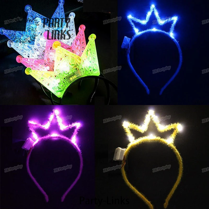 Yiwu Party Supplied Accessories Flashing Light Up Led Crown Headband ...