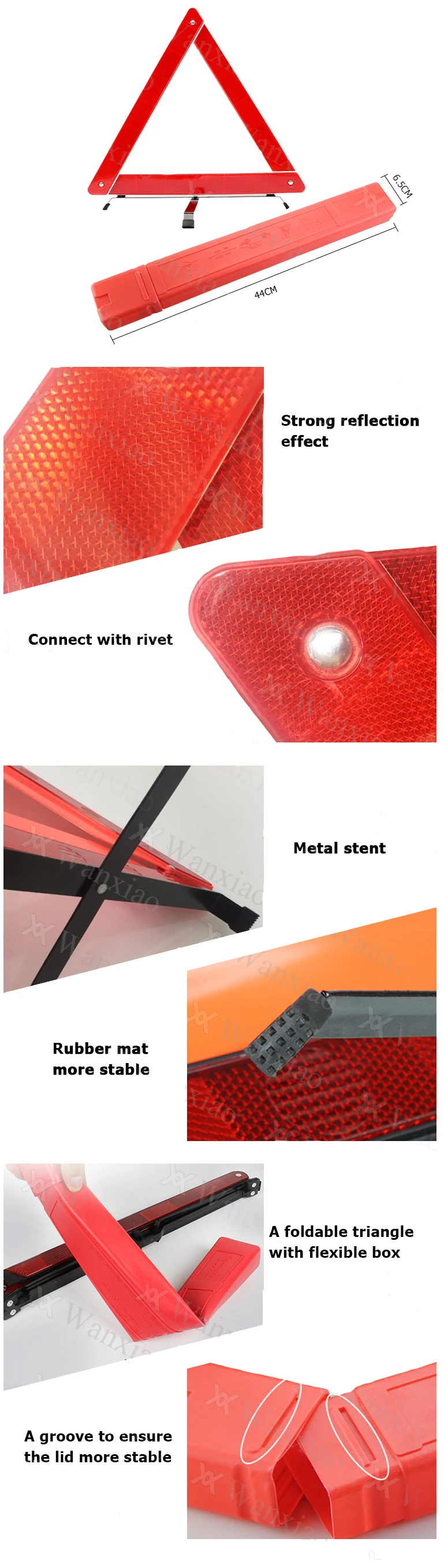 Wx Traffic Roadway Emergency Tool Triangles Set Traffic Safety ...