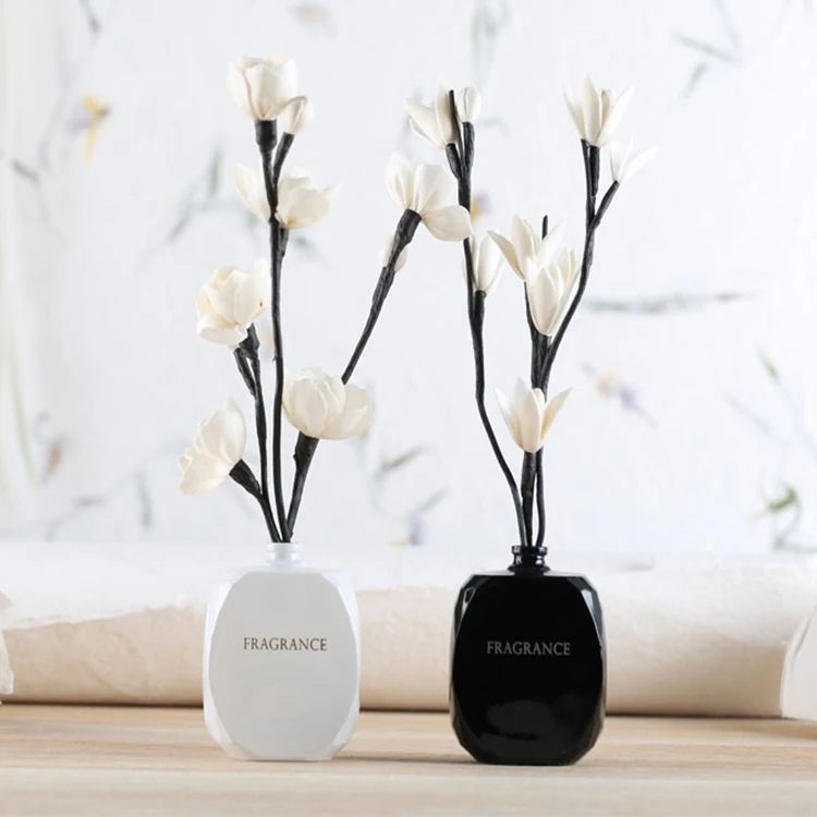 Porcelain air Fresheners Bottle Flower Design Ceramic Reed Diffuser for ...