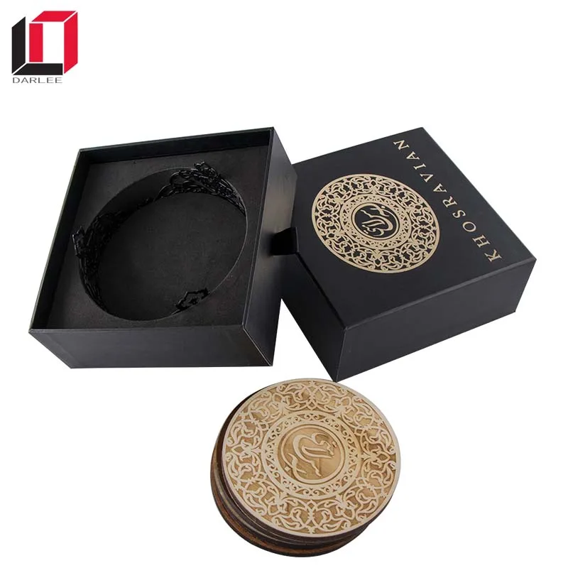 Round Wooden Coaster Packaging Drawer Box from Shenzhen Darlee Gift Package