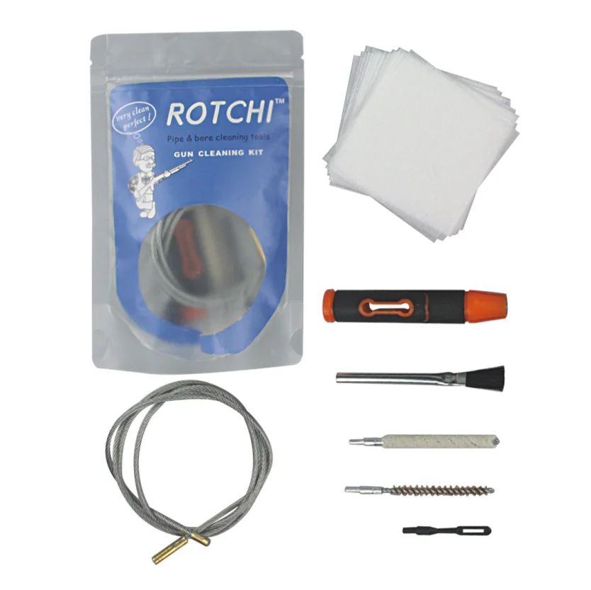 Flexible Cable Gun Cleaning Kit Small Poly Bag Bore Bronze Brush Cotton ...