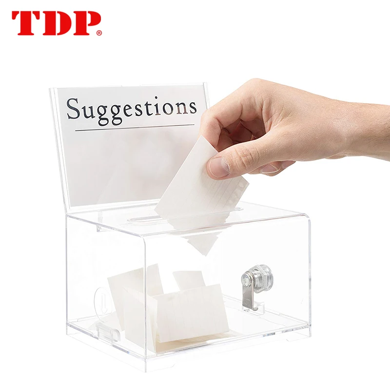 Red Acrylic Ballot Box Acrylic Donation Box Acrylic Suggestion Box With ...