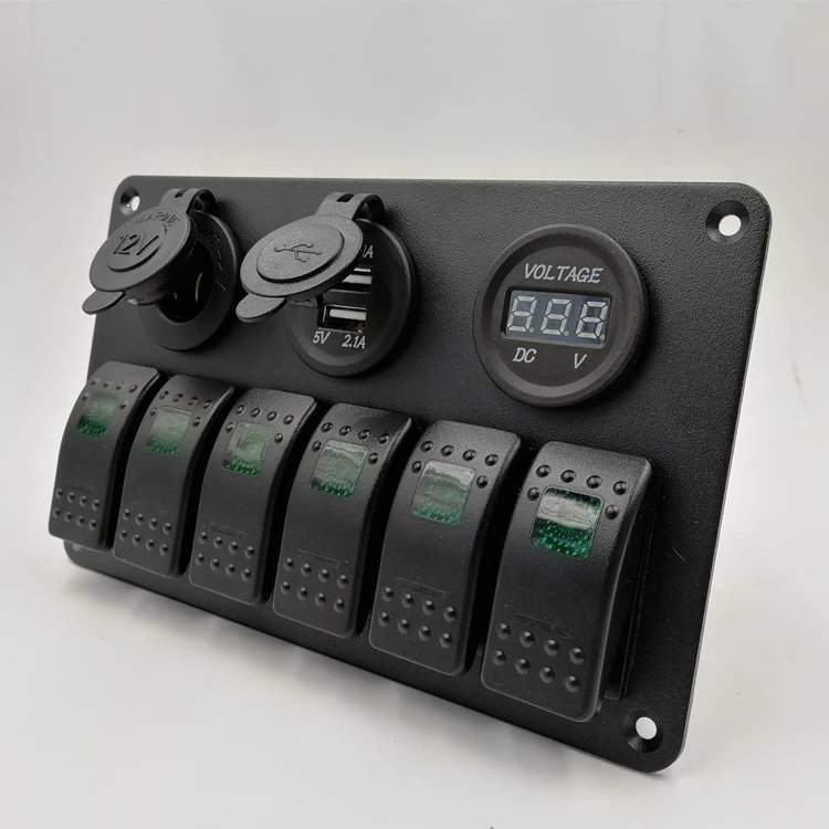 12v Aluminium Suv Offroad Truck Marine 6 Way Switch Panel - Buy 6 Way ...
