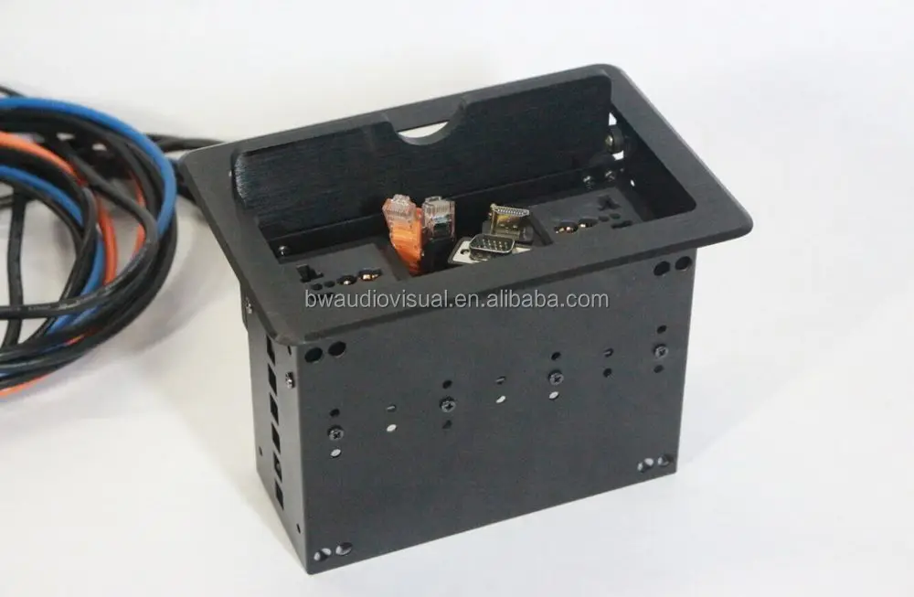 Bw Flip Up Aluminum Tabletop Power Plug/desk Top Power Cable Box ...