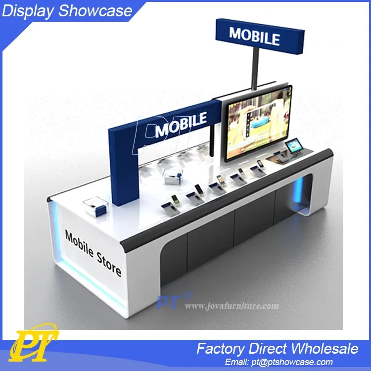 Retail Wood/glass Mobile Shop Counter Design For Mobile Phone Store ...