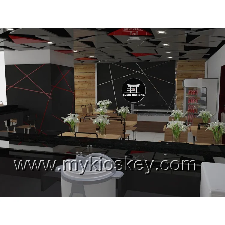 Simple fast food restaurant sushi bar bar counter design