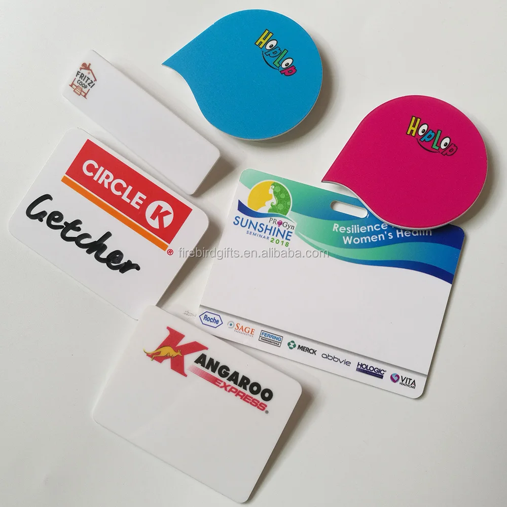 Custom Changeable Printing ABS PVC Acrylic Plastic Name Badges