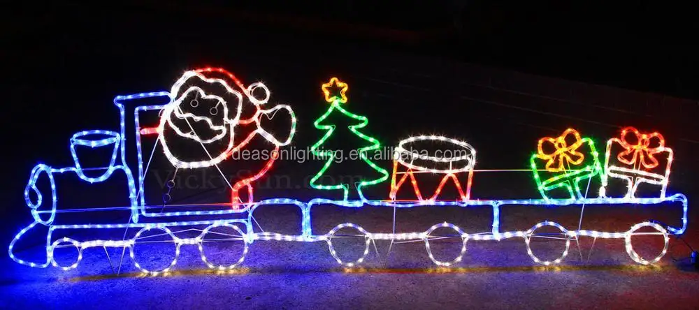 Outdoor Lighted Christmas Train - Noel Treni & Nativity Lights
