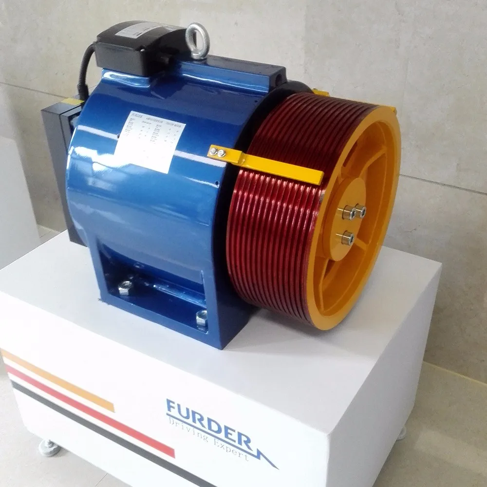 Load 1000 Kg Pulley 400mm Gearless Elevator Motor With European ...