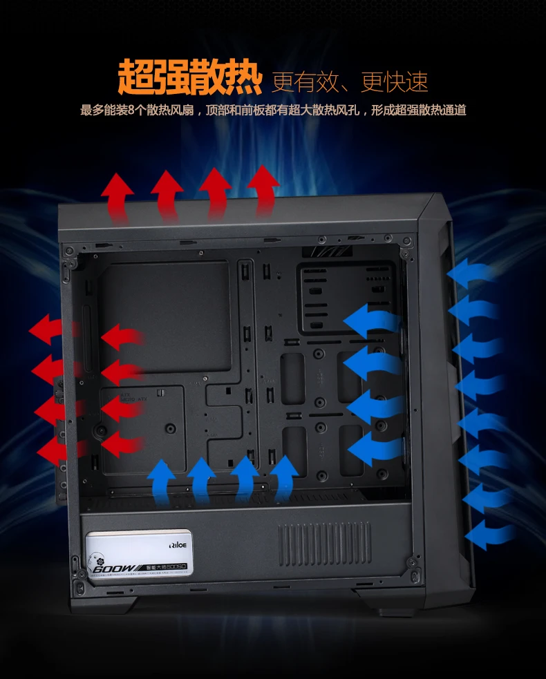 High Quality Gaming Computer Case With RGB Fans&Tempered Glass Desktop ...