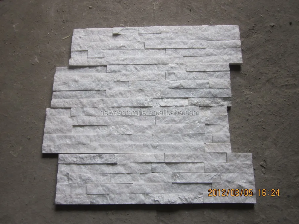 Crystal White Natural Quartz Stacked Stone Veneer - Buy White Quartz ...