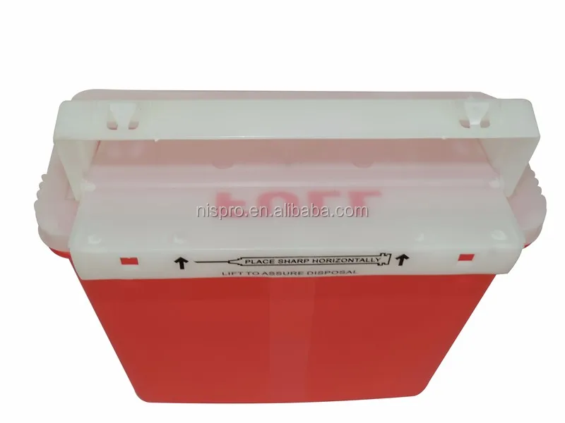 5qt Wall Mounted Medical Sharps Disposable Container For Hospital And ...