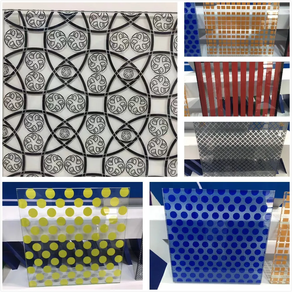 Tempered Patterned Glass Ceramic Frit Glass Silk Screen Printing For Interior Decoration Buy