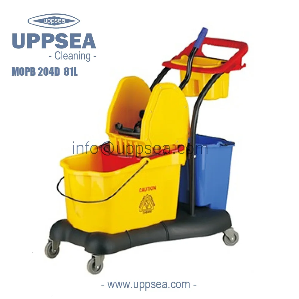 Trolley Cleaning Cart,Hotel Home Double Barrel Cleaning Bucket With ...