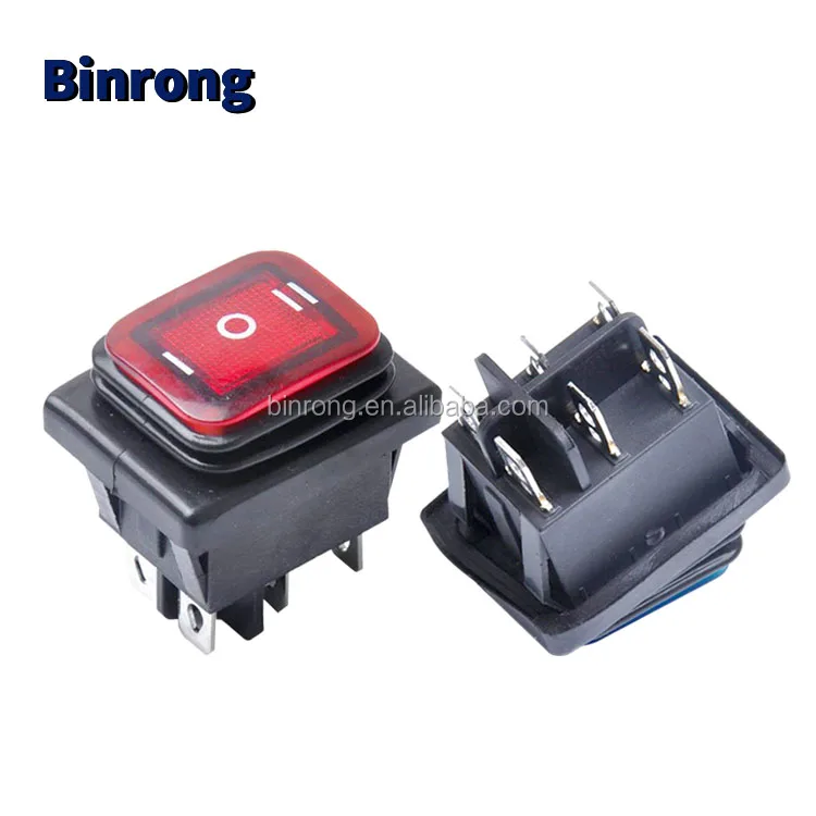 Waterproof 6 Pin 3 Positions Lighted Rocker Toggle Switch - Buy Rocker ...