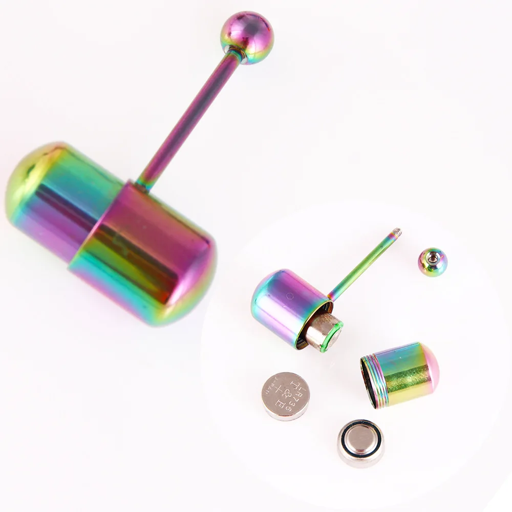 Vriua Punk Electronic Vibration Stainless Steel Stimulating Tongue Bar ...