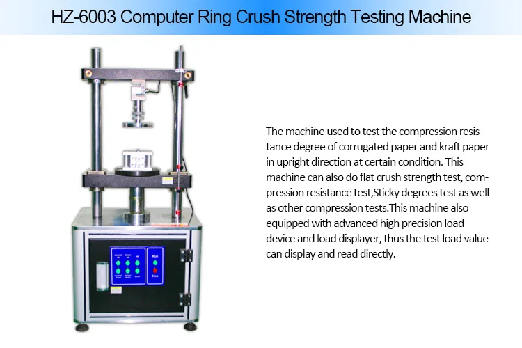 Rct/ect Compression Resistance Tester Ring Edge Crush Testing Machine ...