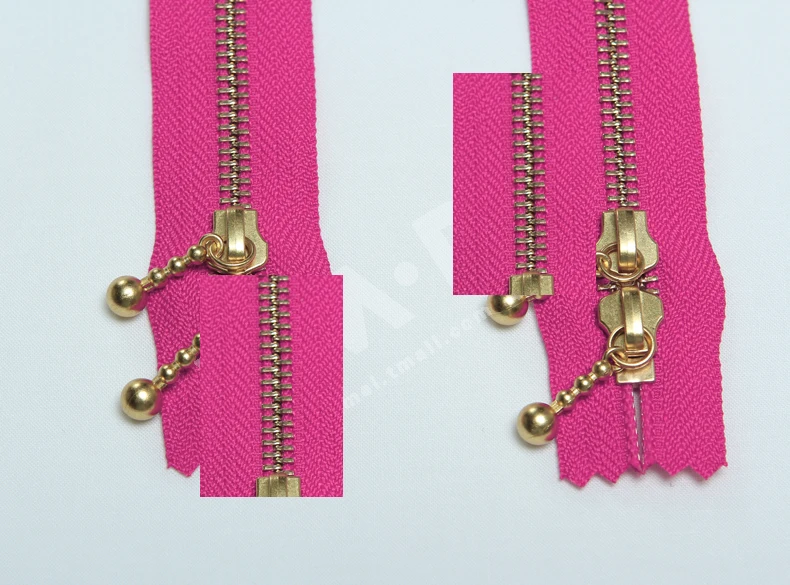 No.3 Auto Lock Zip Double Slider Close End Brass Metal Zipper - Buy ...
