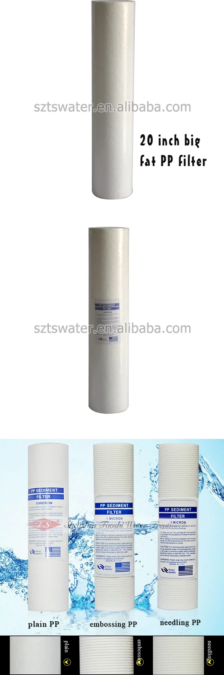 10 Inch / 20 Inch Big Fat Pp Cotton Filter Sediment Cartridge With 1 ...