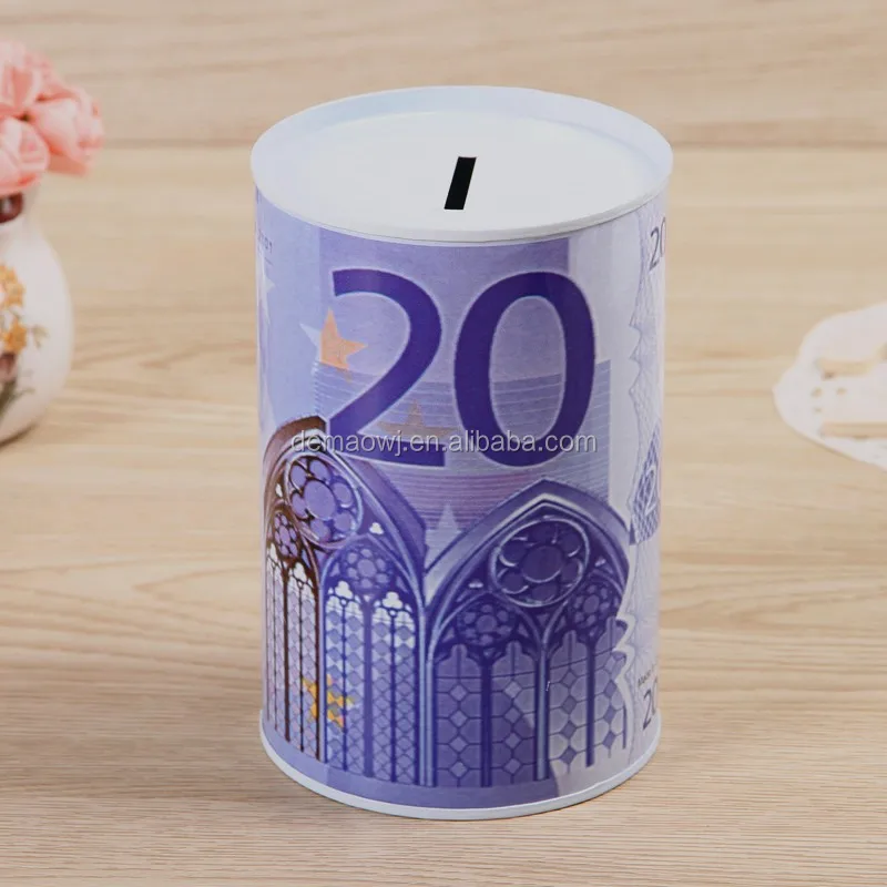 Cheap Promotional Disposable Cylinder Metal Tin Can Coin Banks With ...