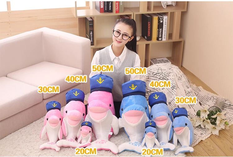 Captain Cap Stuffed Dolphin Plush Toy Ocean Animal Dolls - Buy Plush ...
