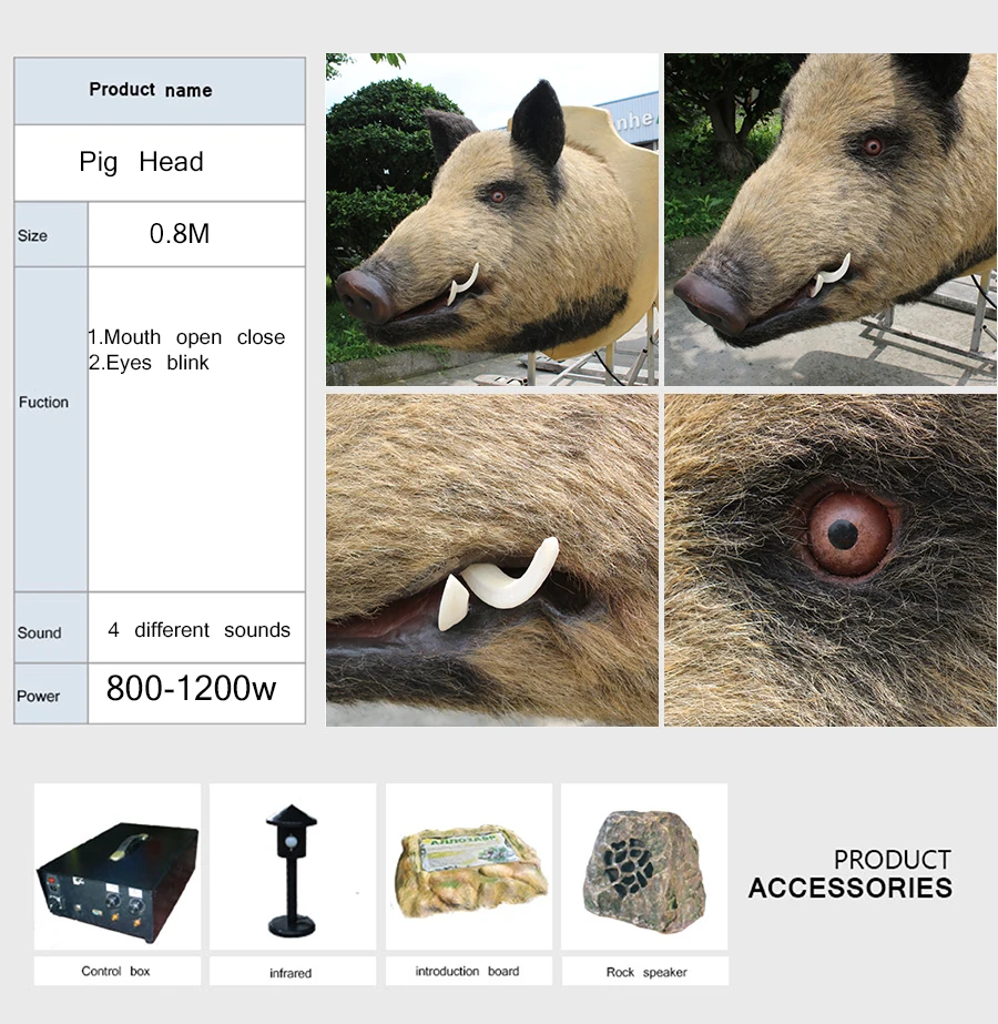 Life Size Pig Animatronic - Realistic Cabeza De Cerdos